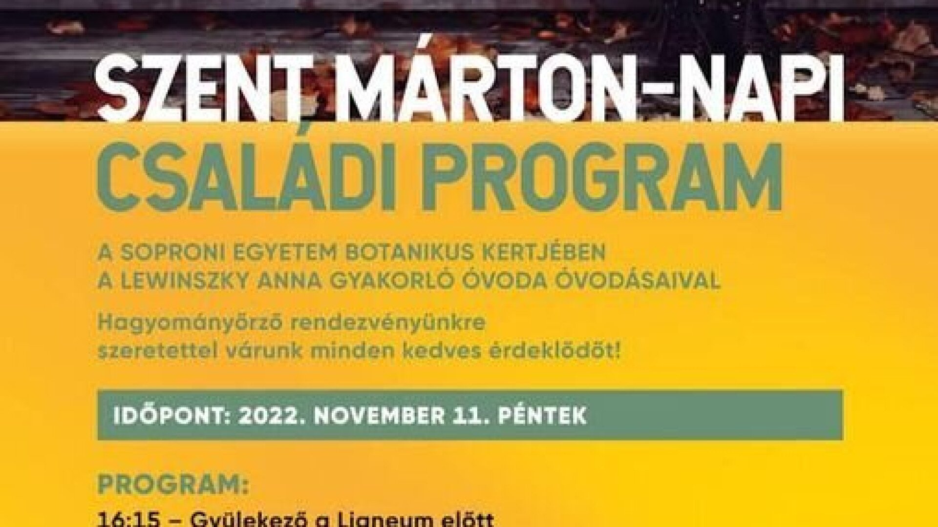 Szent Márton-napi családi program - Részletek - Sopron Régió